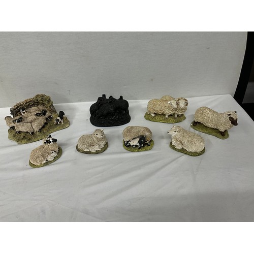 BOX OF 7 STEF SHEEP ORNAMENTS AND ONE OTHER