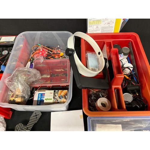 3 BOXES OF MODEL BUILDERS PARTS AND ELECTRICAL ITEMS