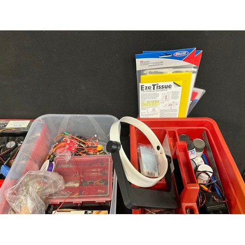 3 BOXES OF MODEL BUILDERS PARTS AND ELECTRICAL ITEMS