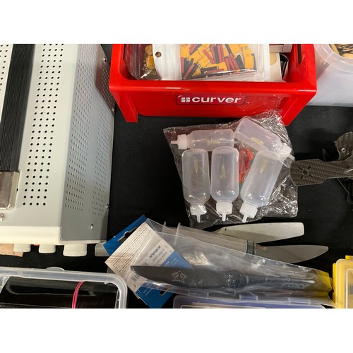 3 BOXES OF MODEL BUILDERS PARTS AND ELECTRICAL ITEMS