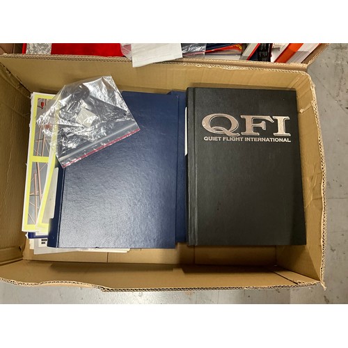 3 BOXES AND A CRATE OF MODEL BLUE PRINTS MODEL MAGAZINES ETC