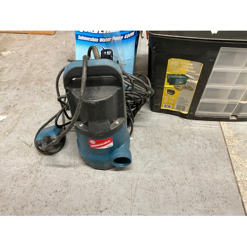 BOXED ELECTRIC WATER PUMP AND TOOL BOX