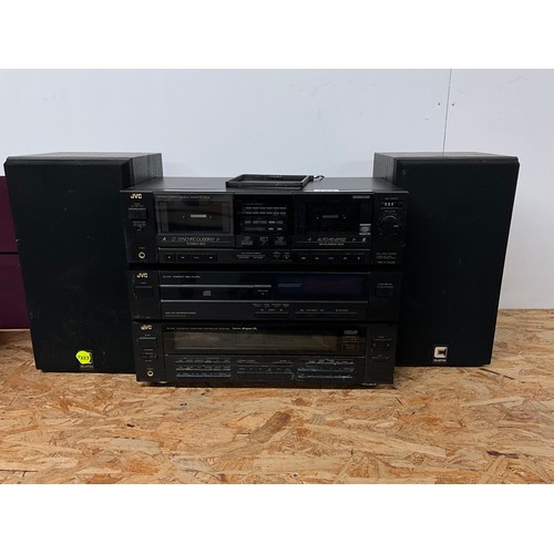 JVC STACKING STEREO SYSTEM AND GELESTION SPEAKERS