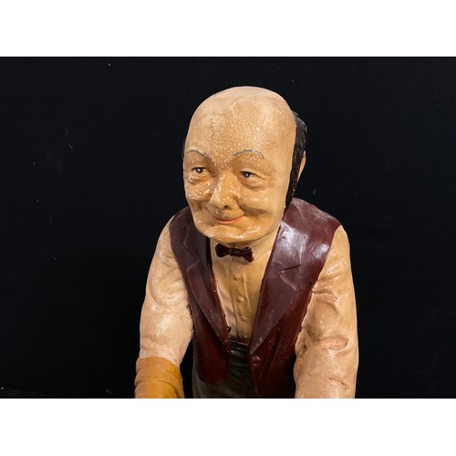 VINTAGE PLASTIC WAITER FIGURE H24"