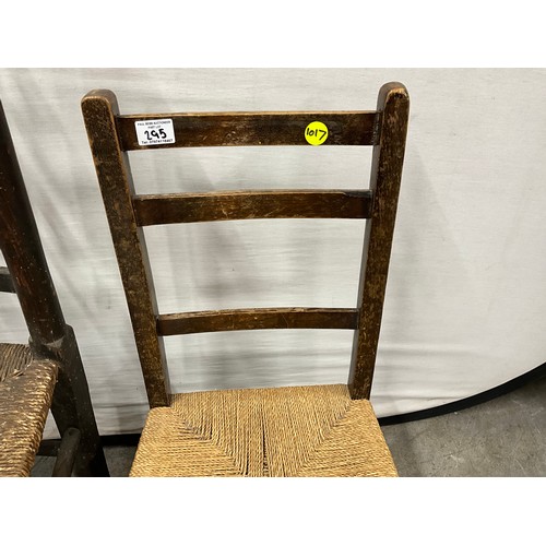 2 RUSH SEATED CLUN STYLE CHAIRS A/F