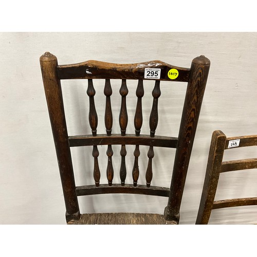 2 RUSH SEATED CLUN STYLE CHAIRS A/F