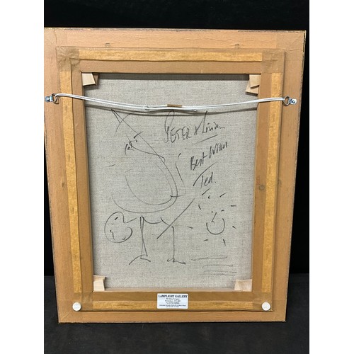 MODERN GILT FRAMED OILS ON CANVAS SIGNED TED STOURTON 23"X19"