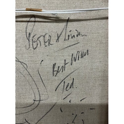 MODERN GILT FRAMED OILS ON CANVAS SIGNED TED STOURTON 23"X19"