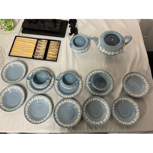 A BOX OF CHINA TO INCLUDE SHORTER ART DECO JUG TEA SET PAPER WEIGHTS ...