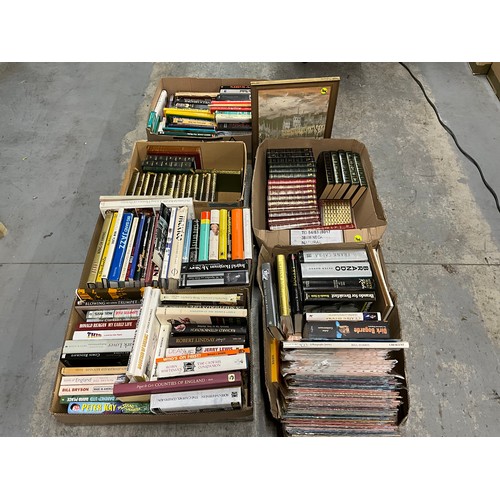 SIX BOXES OF HARDBACK AND PAPERBACK BOOKS