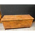 ANTIQUE ELM BLANKET BOX A/F WOODWORMED H22" W47" D16"