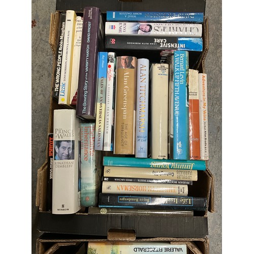 3 BOXES OF BOOKS - NOVELS ETC