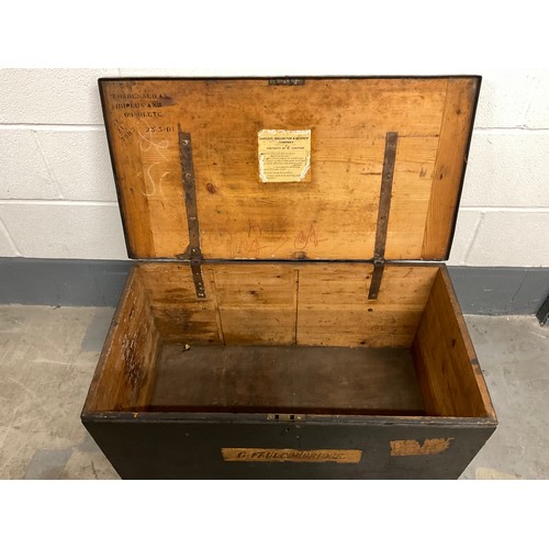 ANTIQUE PINE MILITARY MEDICAL BOX H17"W32"D17"