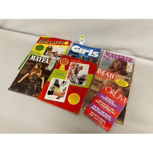 QTY OF ADULT MAGAZINES -MAYFAIR,BEAU ETC