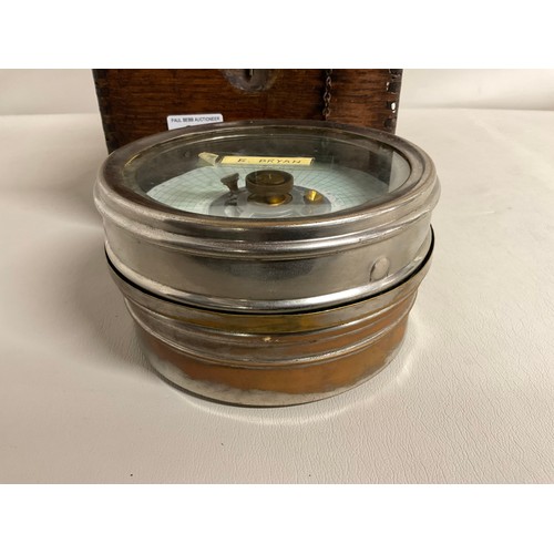 A VINTAGE OAK CASED PIGEON CLOCK