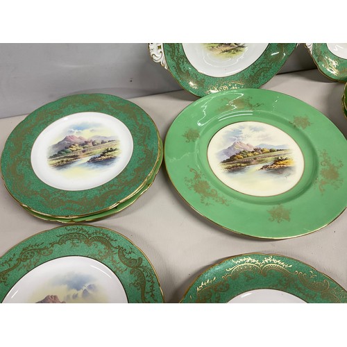 BOX OF COALPORT CABINET PLATES MANUFACTURE FOR HARRODS - RICHMOND CASTLE