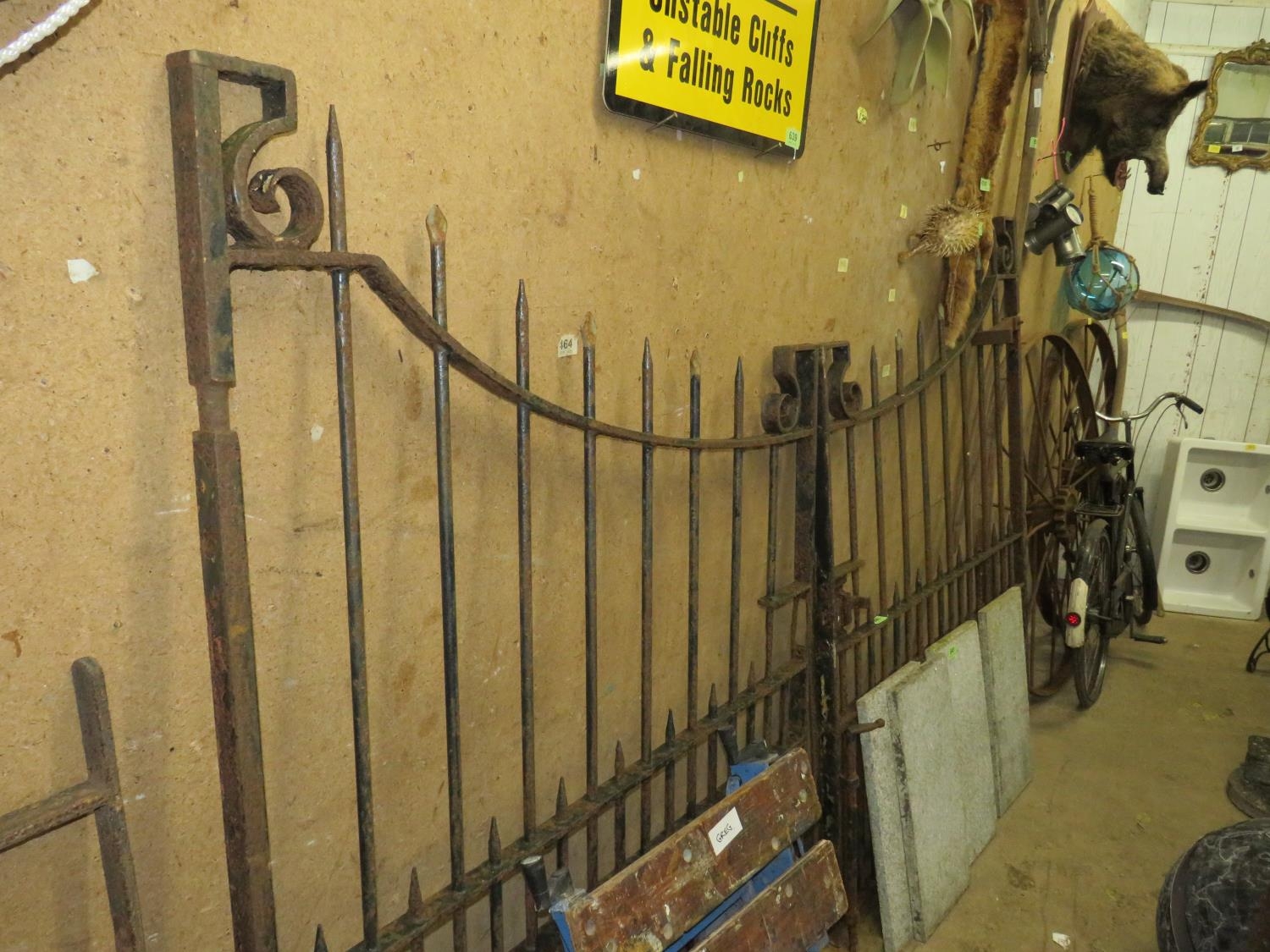 Pair of Victorian Blacksmith made entrance gates for a 9ft opening