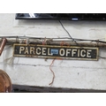 Cast iron parcel office sign 18" long