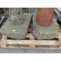 Pair arched granite slabs