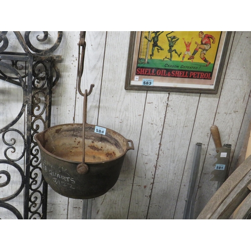 Chimney crook & cast iron 22 qts bowl