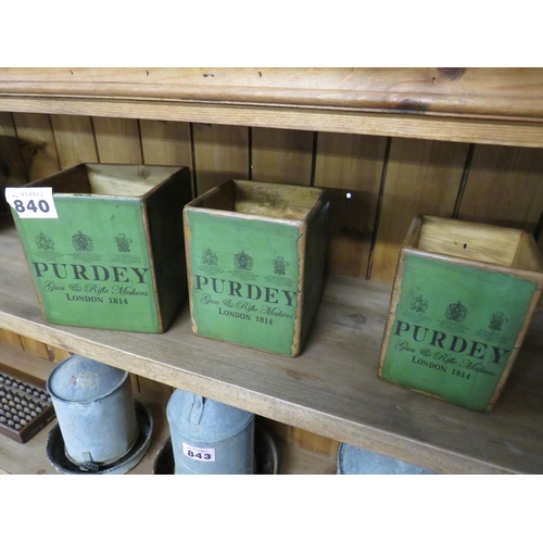 3 graduated Purdy boxes