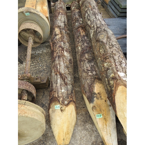 Pair chestnut gate posts length 93" diameter 11"