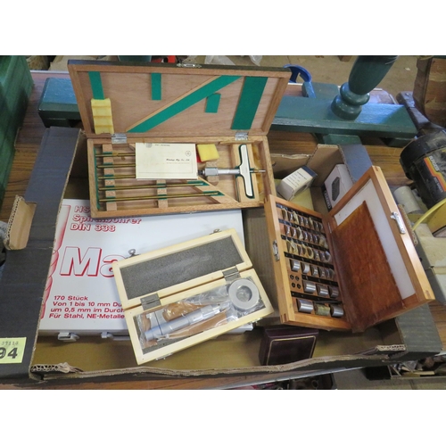 Box micrometers,box HSS spiral borer dia 338