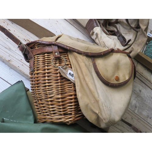 Canvas & wicker fishing creel