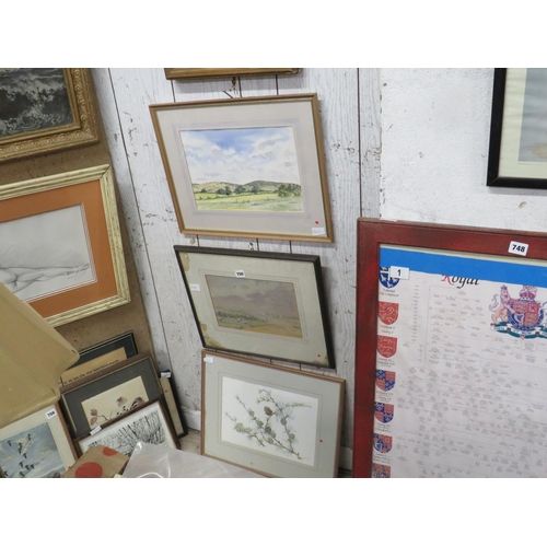 Watercolour David Wild,watercolour Estuary & shrub print