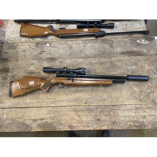 Webley venom viper & .22 rifle, 2 shot, scope and silencer