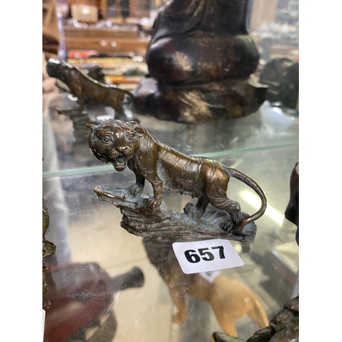 Miniature oriental bronze tiger
