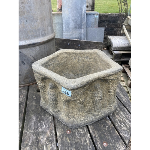 Pentagonal stoneware pot