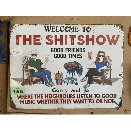 Metal sign, 16" x 12"
