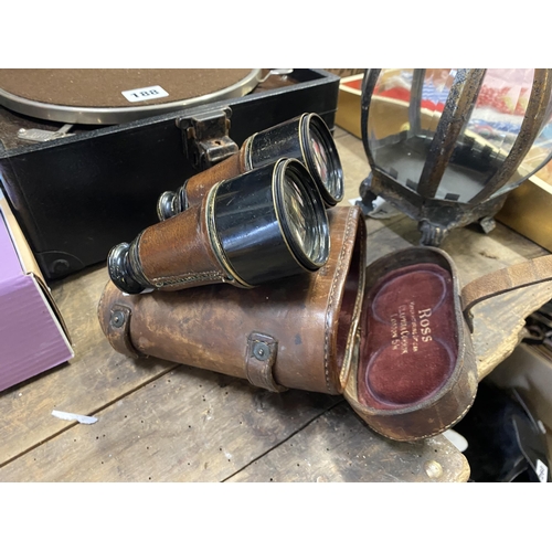 Ross of Clapham Common cased binoculars