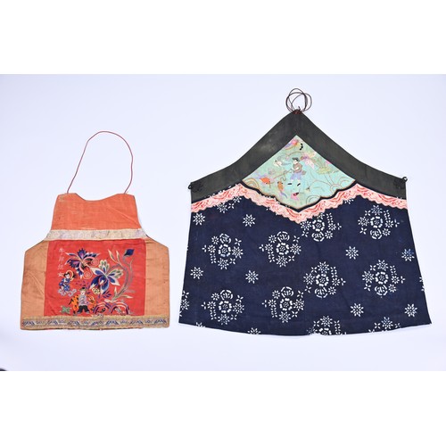 FOUR CHINESE EMBROIDERED SILK DUDOU, CIRCA 1900 AND LATER. Including ...