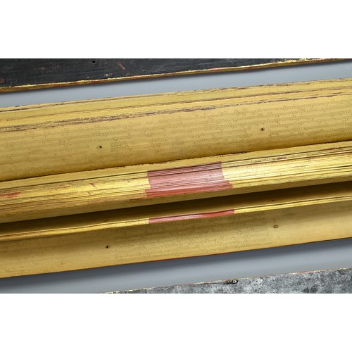 A BURMESE PALM LEAF MANUSCRIPT WITH COVERS, LATE 18TH CENTURY. Red ...