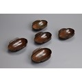 A GROUP OF FIVE CHINESE BROWN LACQUER EAR CUPS, WESTERN HAN DYNASTY ...