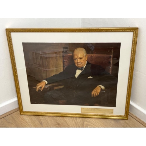 Winston Churchill signed portrait’We are all of us defending . . . A ...