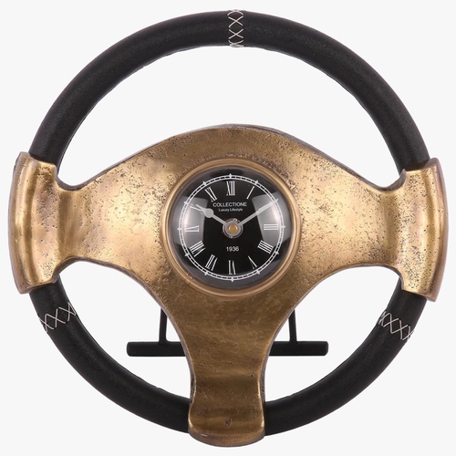 IMPRESSIVE NEW METAL RACING STEERING WHEEL CLOCK