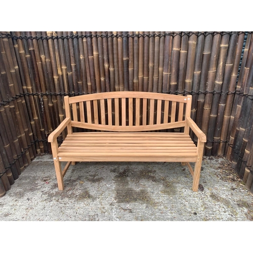 BOXED SOLID TEAK GARDEN BENCH