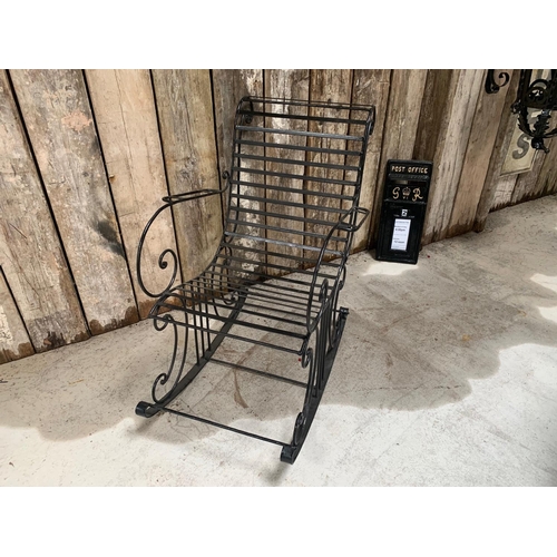 LARGE HEAVY OUTDOOR IRON ROCKING CHAIR