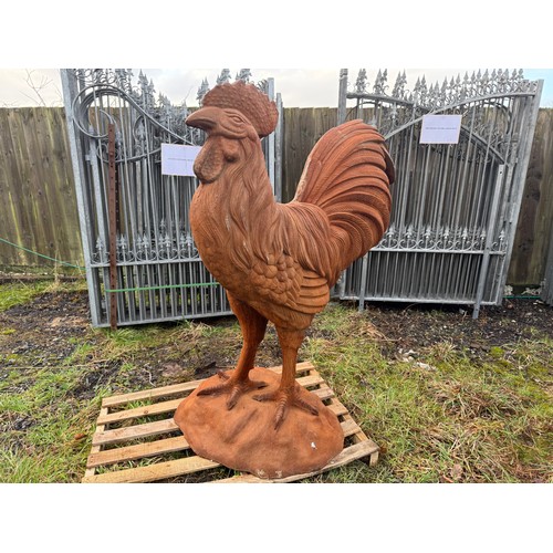 1.5M TALL ENORMOUS CAST IRON COCKEREL STATUE