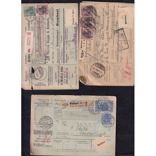 1916/18 Parcel cards sent to Turkey with a variety of frankings from ...