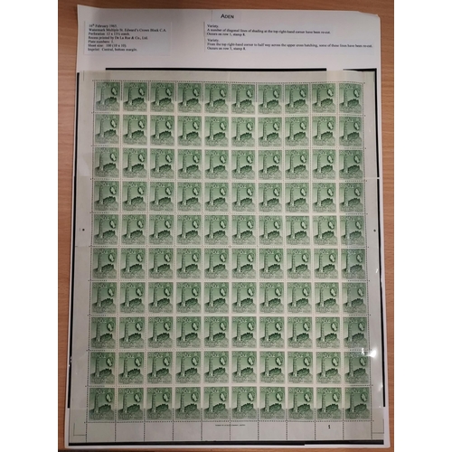 1964 Complete sheet QEII 5c definitive SG77 cat £475 as single stamps ...