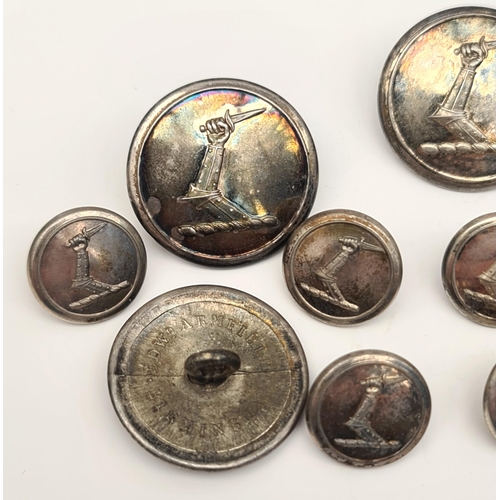 Parcel of 12 Late 19th early 20th Century Silver Coloured Livery ...