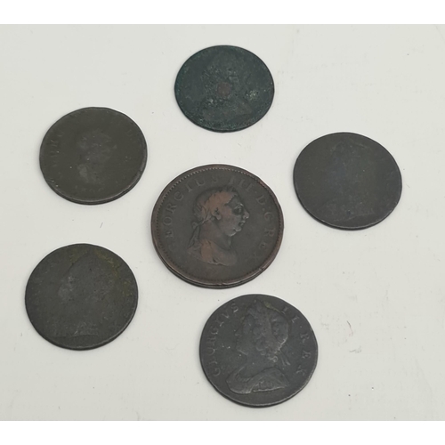 Collectable Coins 6 British Georgian Coins. Includes George III Penny ...