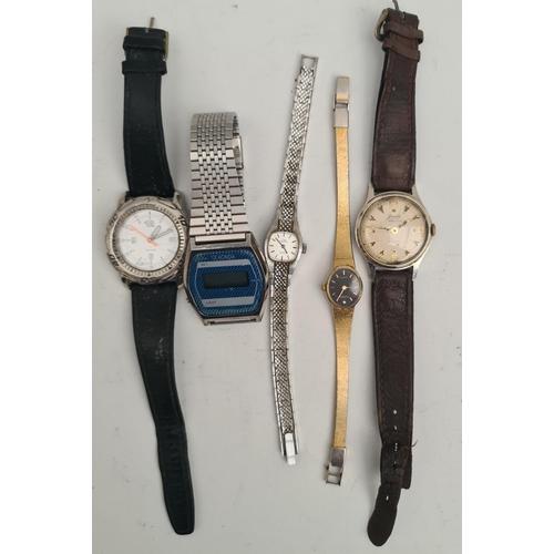 Parcel of 5 x Vintage Wrist Watches. Includes Greville, Sekonda, Limit ...