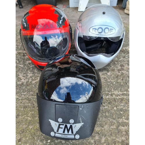 Three Assorted Motorcycle Crash Helmets. Various Sizes and Makes. Have ...
