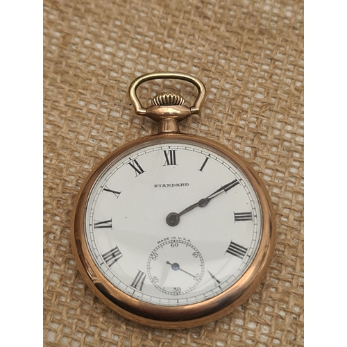 Antique Standard USA Pocket Watch Gold Plated New York Standard Watch ...