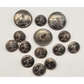 Parcel of 14 Late 19th early 20th Century Silver Coloured Livery ...